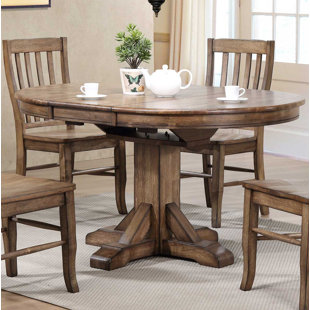 rutledge extendable rubberwood solid wood dining table